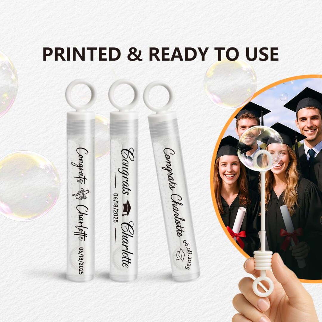 Graduation Bubbles With Custom Labels, Class of 2025 Party Favors ...