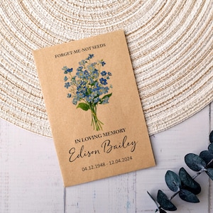 Forget-me-not Wildflower Seed Packets, Bulk Personalized Memorial ...