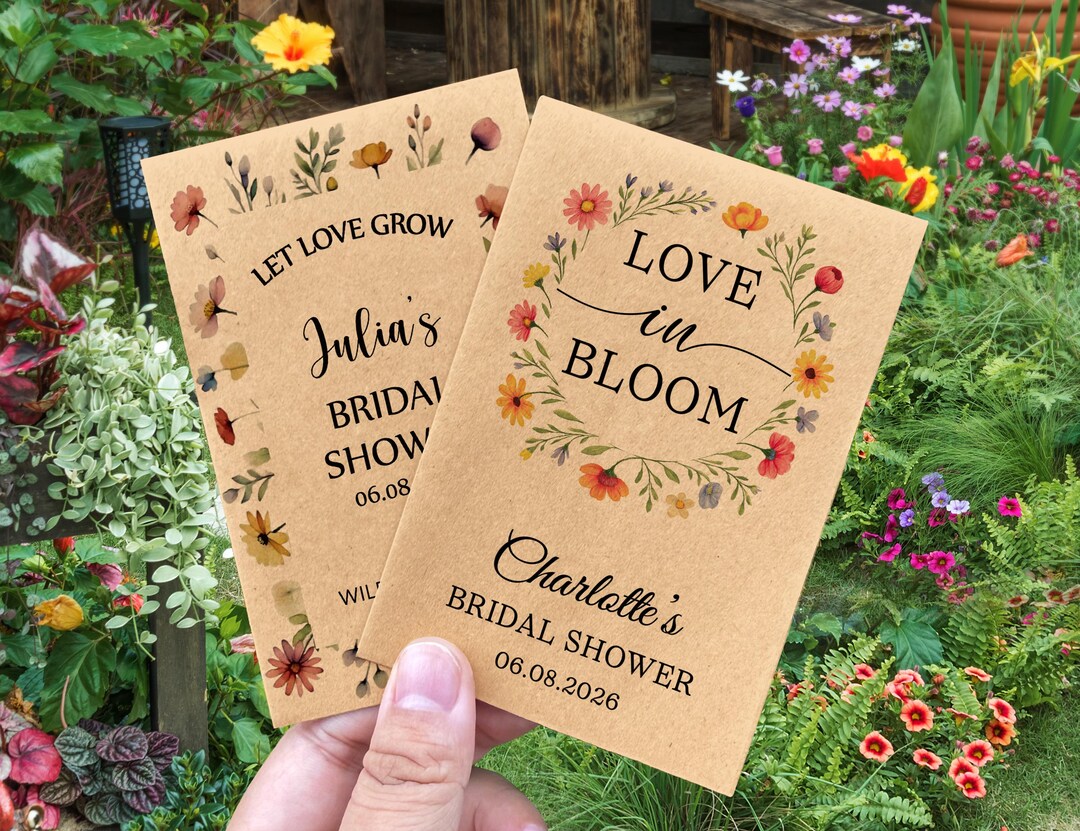 50PCS Bulk Bridal Shower Seed Packets Let Love Grow Wildflower Favors ...