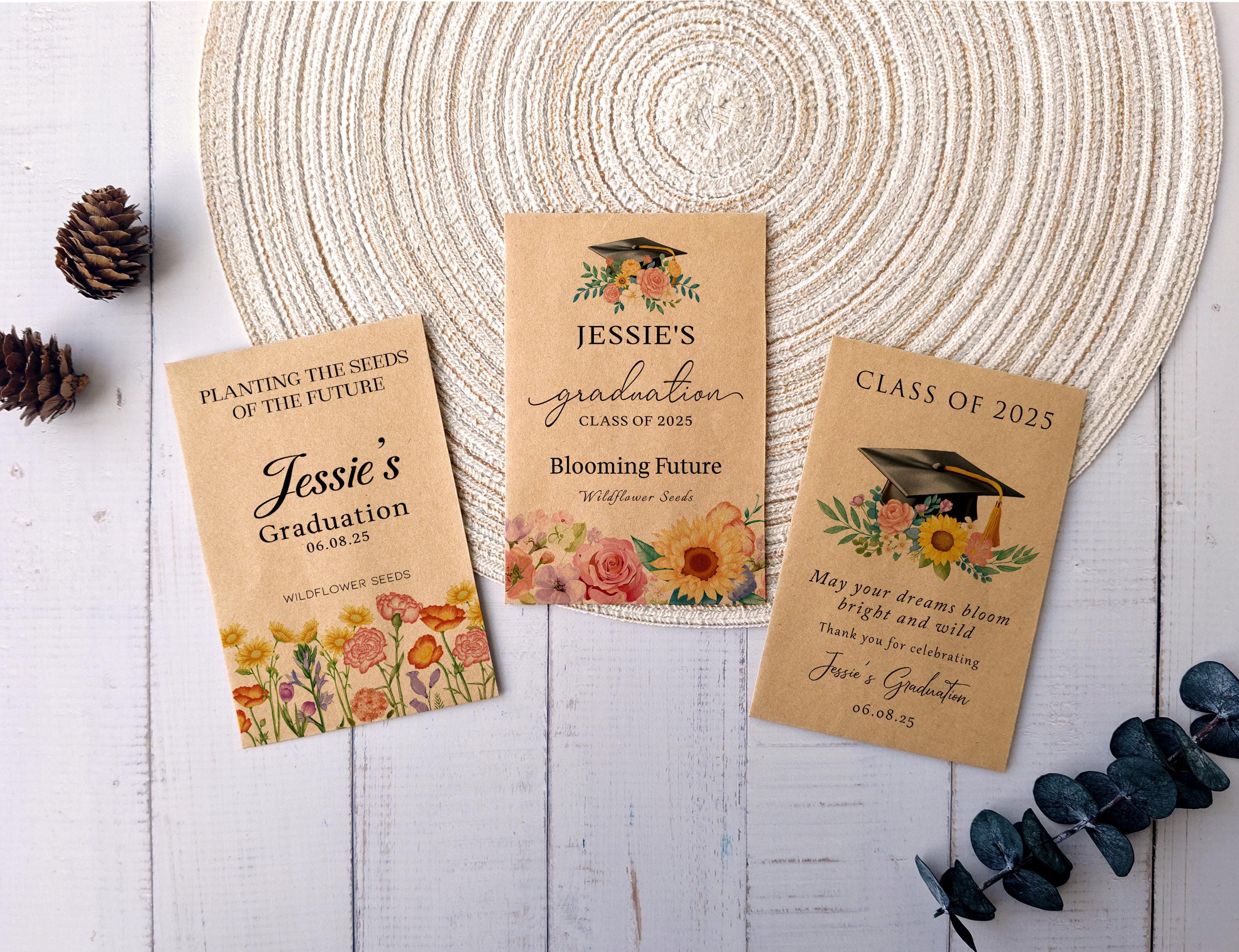 Graduation Wildflower Seed Packets/personalized Plantable Seed Packet ...