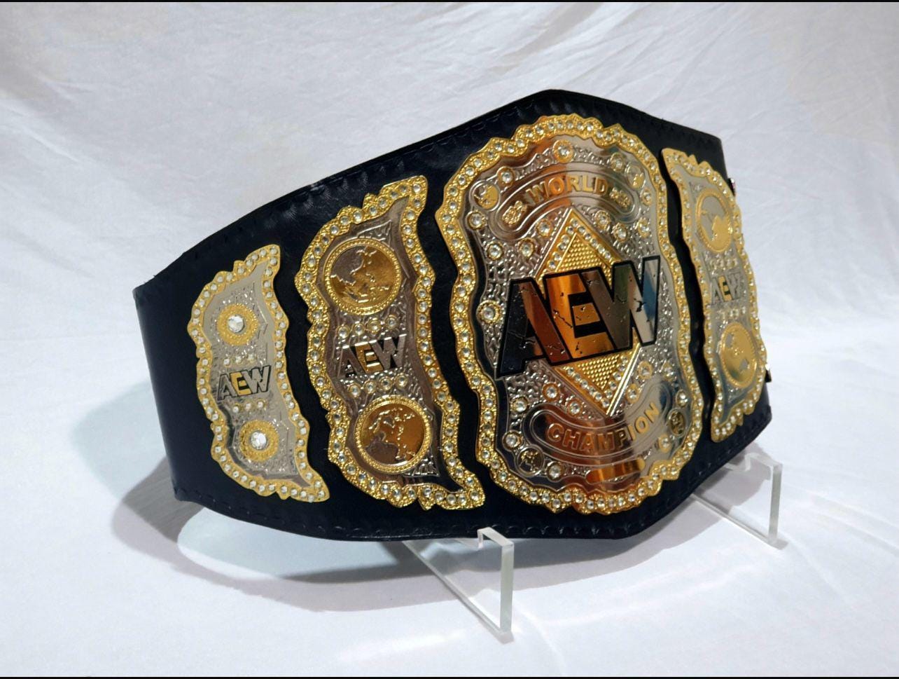 AEW World Championship Replica Belt – Premium Leather & Metal Plates ...