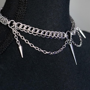 SUSPIRIA Gothic Chainmail Necklace Collar - Stainless Steel Dark ...