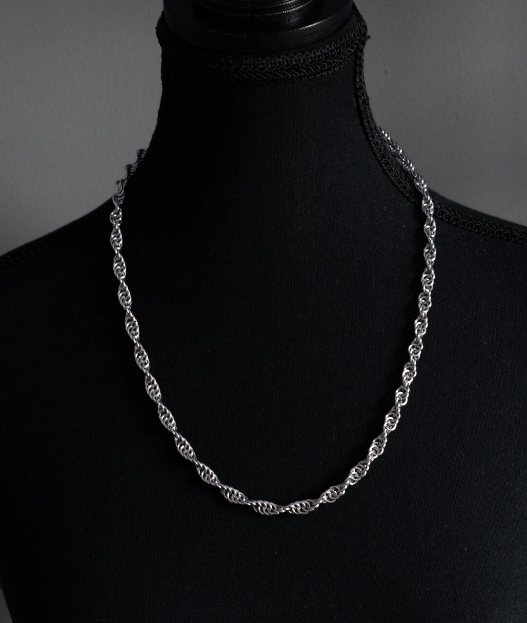 WHISPER Gothic Chainmail Necklace Collar - Stainless Steel Dark ...