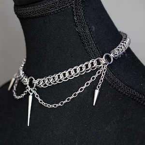 SUSPIRIA Gothic Chainmail Necklace Collar - Stainless Steel Dark ...
