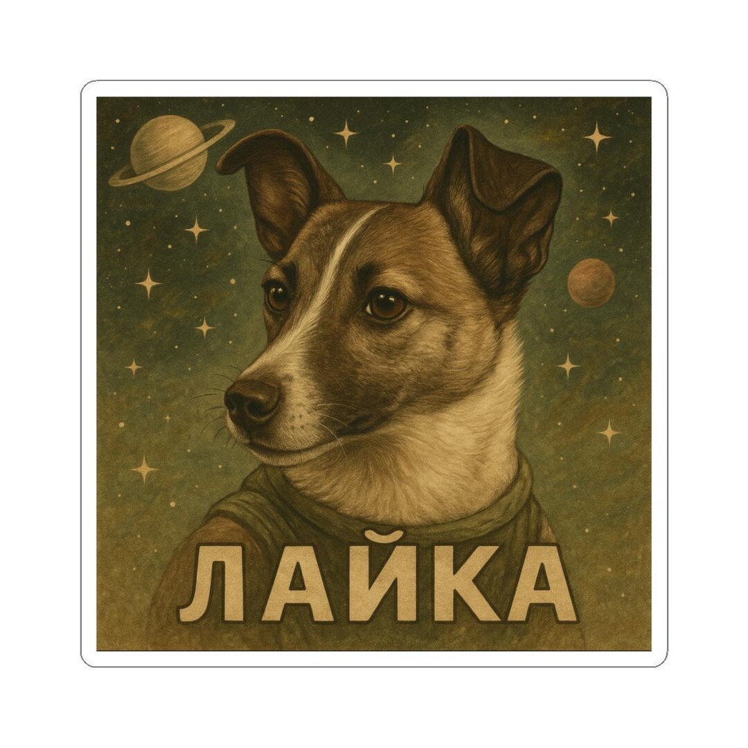 Vintage Style Laika Dog Kiss-cut Stickers, Retro Pet Stickers for Dog ...