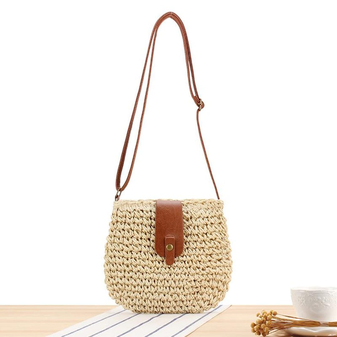 Woven Straw Crossbody Bag – Seaside Photo Summer Sling - Etsy