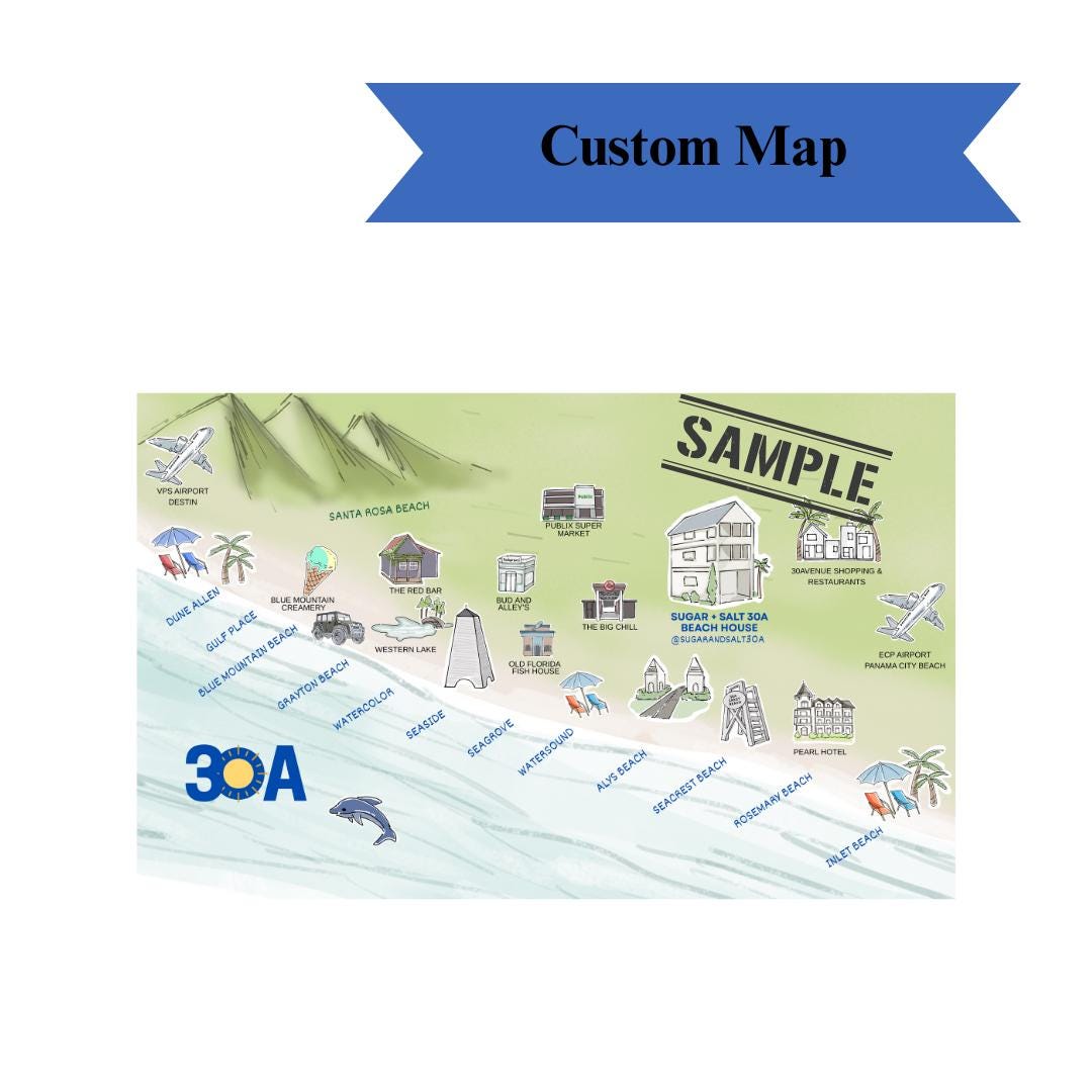 30A Customized Map - Etsy