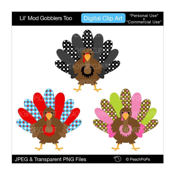 Items similar to Thanksgiving clip art turkey digital clipart fall ...