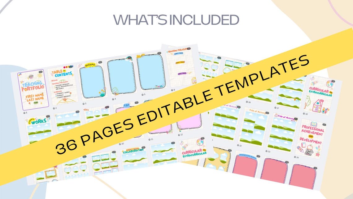 Editable Teaching Portfolio Fun Template - Etsy