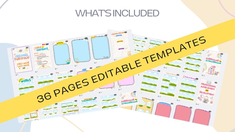 Editable Teaching Portfolio Fun Template - Etsy