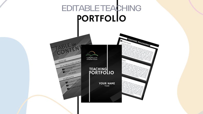 Editable Black Themed Teaching Portfolio - Etsy