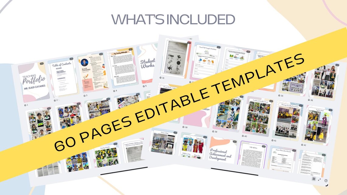 Editable Teaching Portfolio Template - Etsy