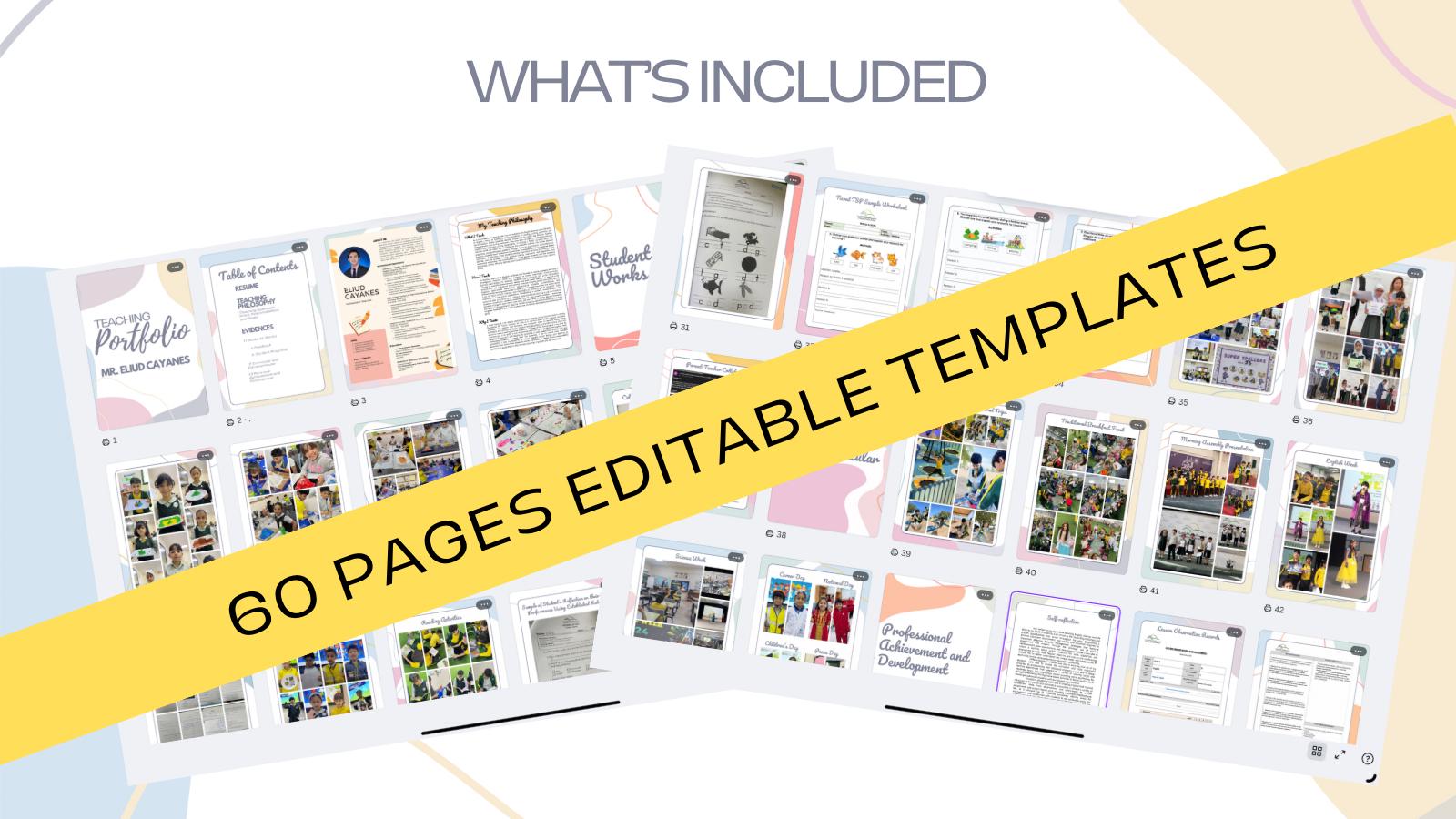 Editable Teaching Portfolio Template - Etsy