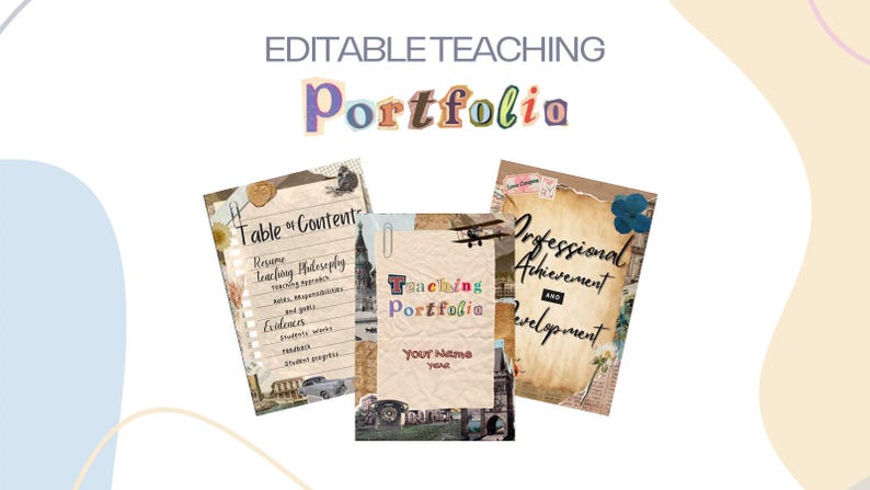 Editable Teaching Portfolio Scrapbook Template - Etsy