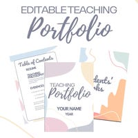 Editable Teaching Portfolio Template - Etsy