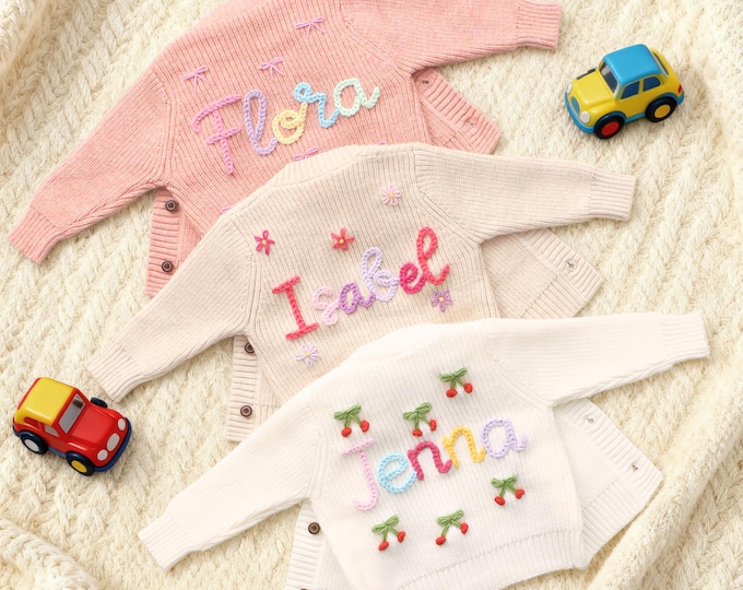 4 Yr Old Snow White Little Girls Cardigan. Handmade Jumpers and ...