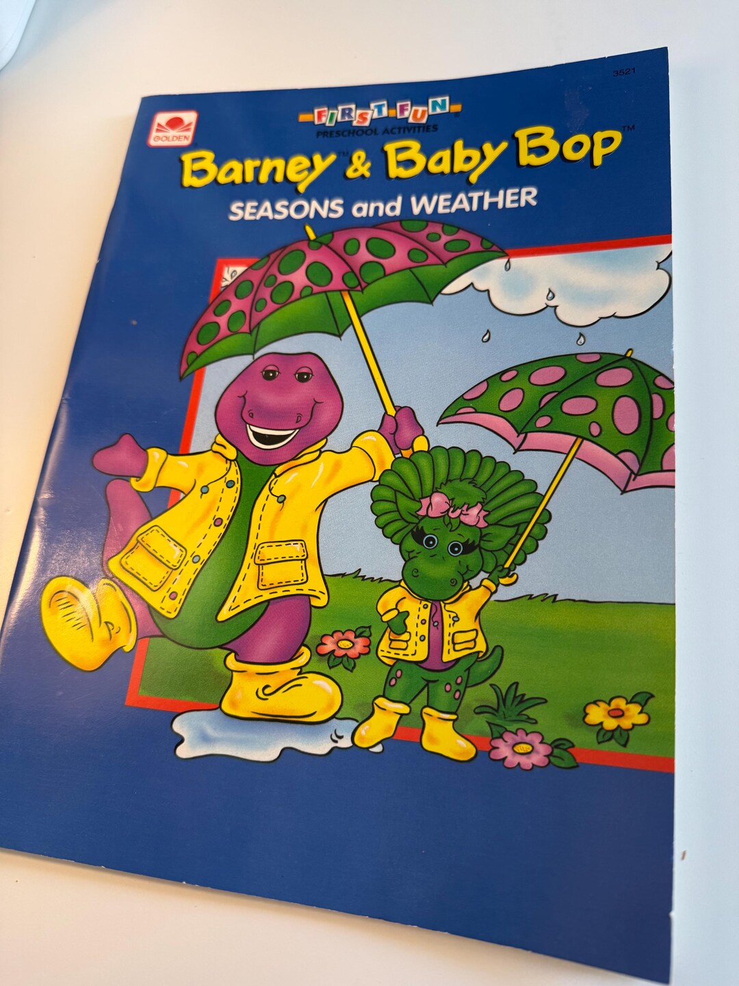 1993 Barney and Baby Bop Activity Book | Seasons and Weather - Etsy