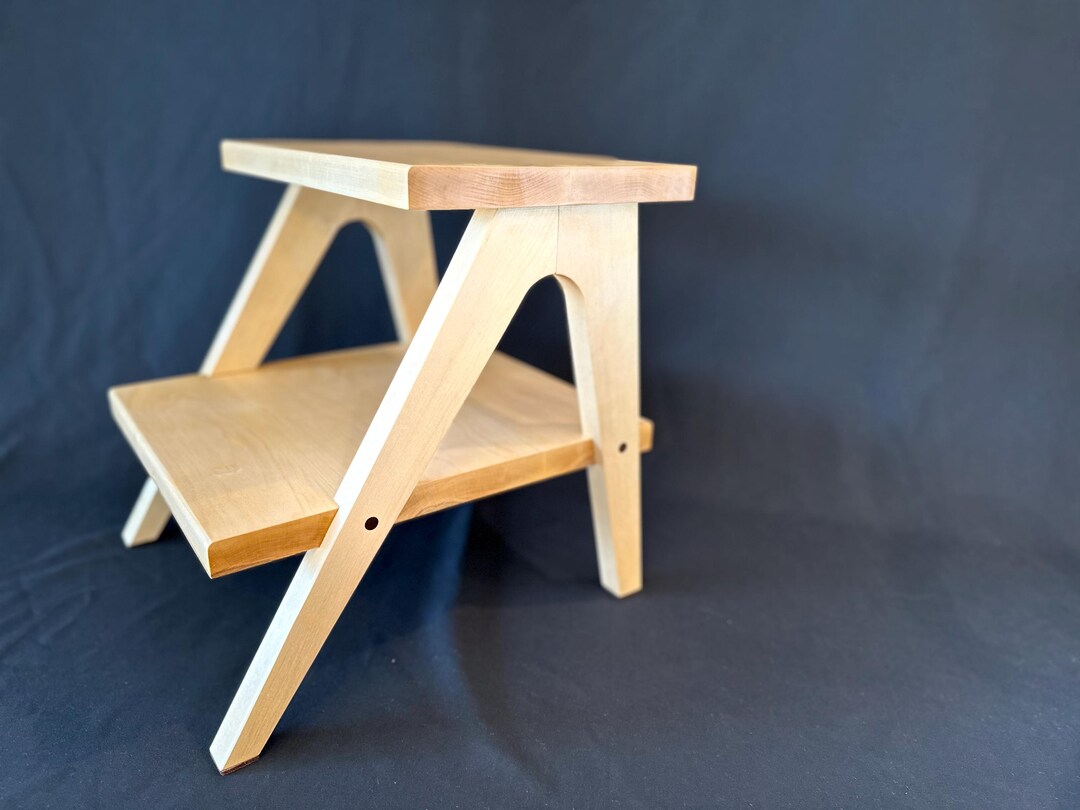 The Emersyn - MCM Step Stool - Maple and Walnut Woods - Etsy