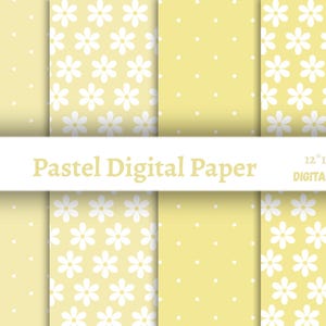 Daisy Floral Seamless Pattern: Retro Pastel Digital Paper (digital ...