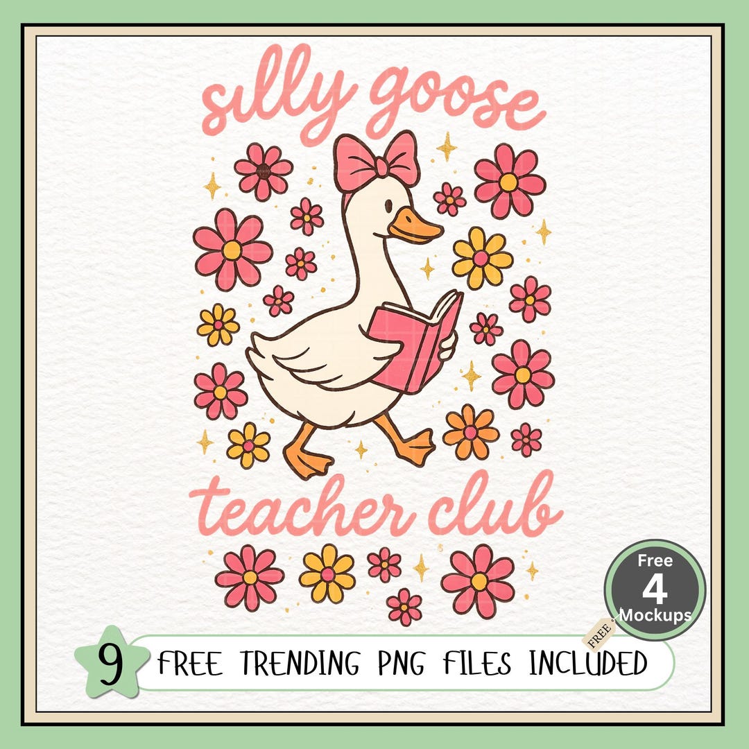 Silly Goose Teacher PNG: Funny Back to School Clipart (digital Download ...
