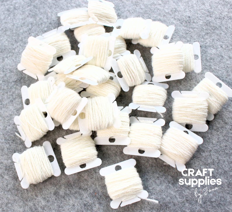 Vintage Craft Embroidery Floss Bundles, 10 Wool Threads on Plastic ...