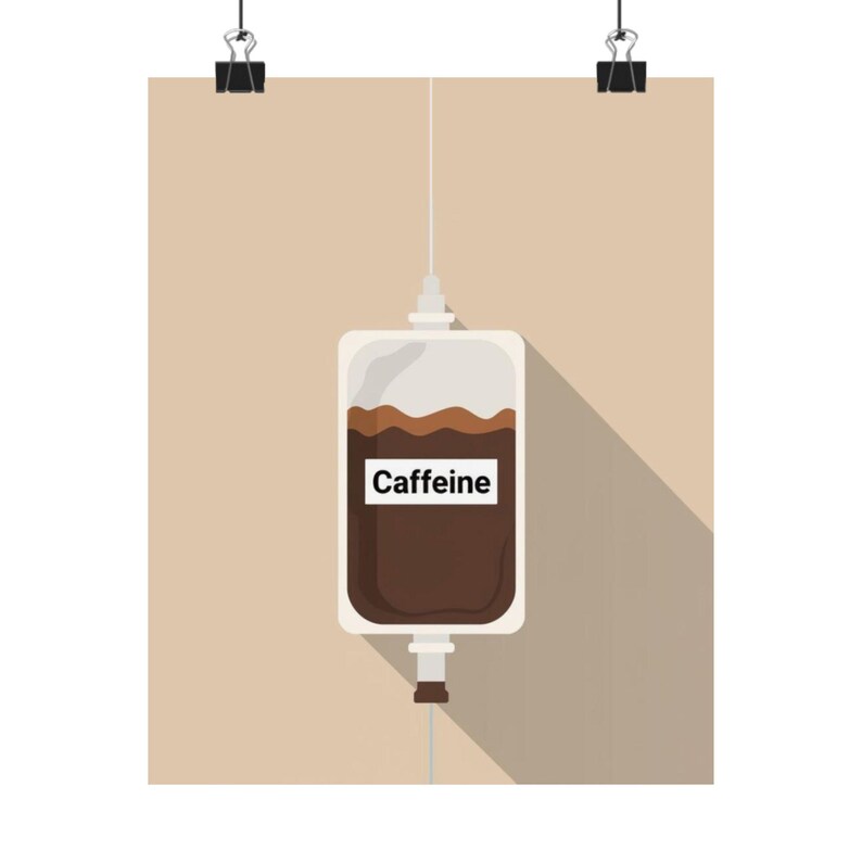Caffeine IV Poster - Coffee Art Print for Kitchen, Office Decor, Gifts ...