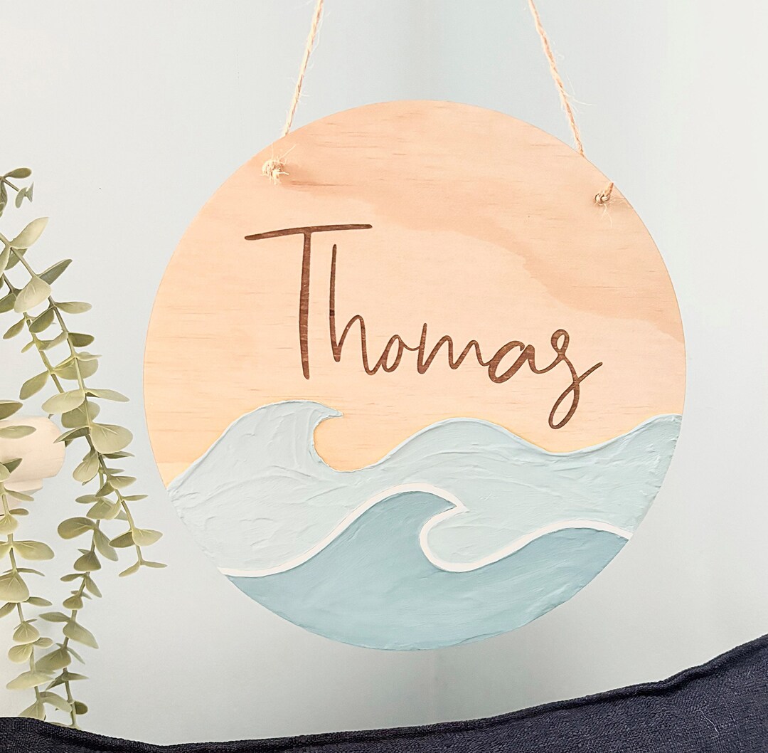 Textured Wave Wall Sign // Surf Decor // Coastal // Kids Room // Ocean ...