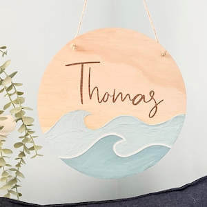 Textured Wave Wall Sign // Surf Decor // Coastal // Kids Room // Ocean ...
