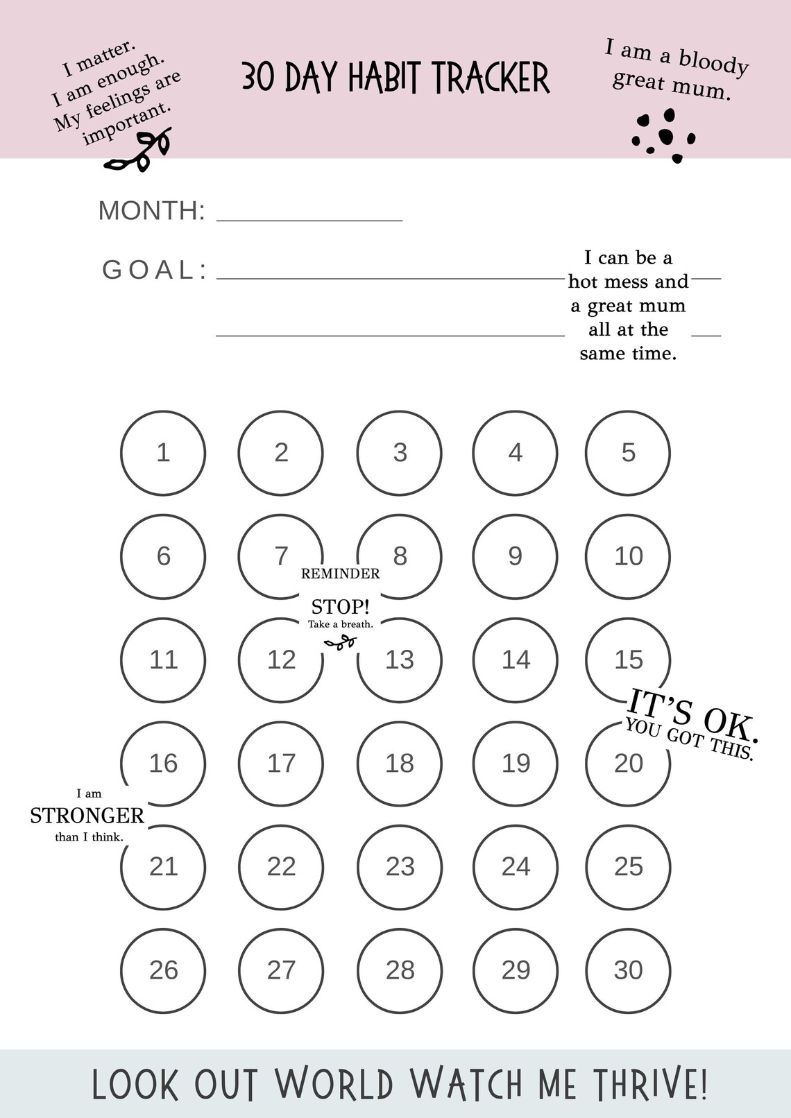 Monthly Habit Tracker // Printable Template // Digital Product ...
