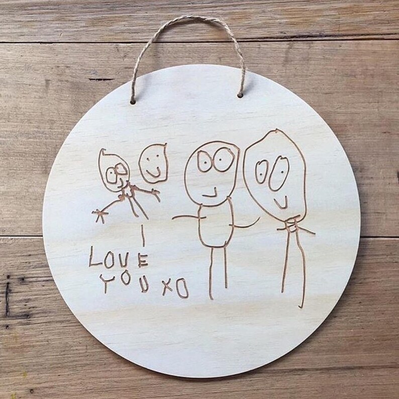 Kid Sketch Plaques L Kids Drawing L Kids Art L Mother's Day L Father's ...