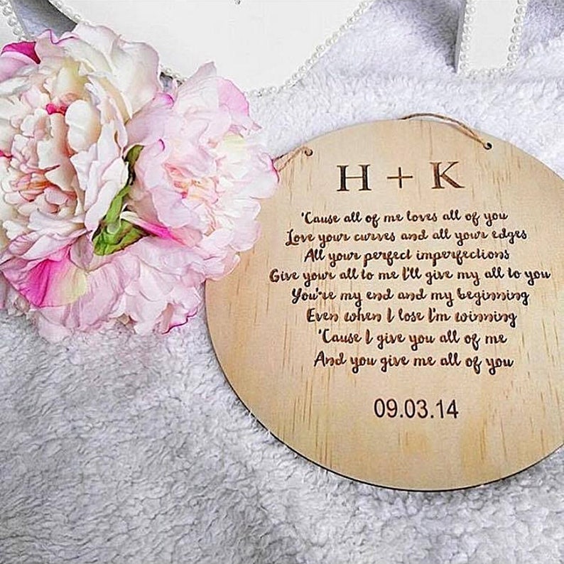 Lyric Wall Plaque L Wedding Gift L Anniversary Gift L Song - Etsy