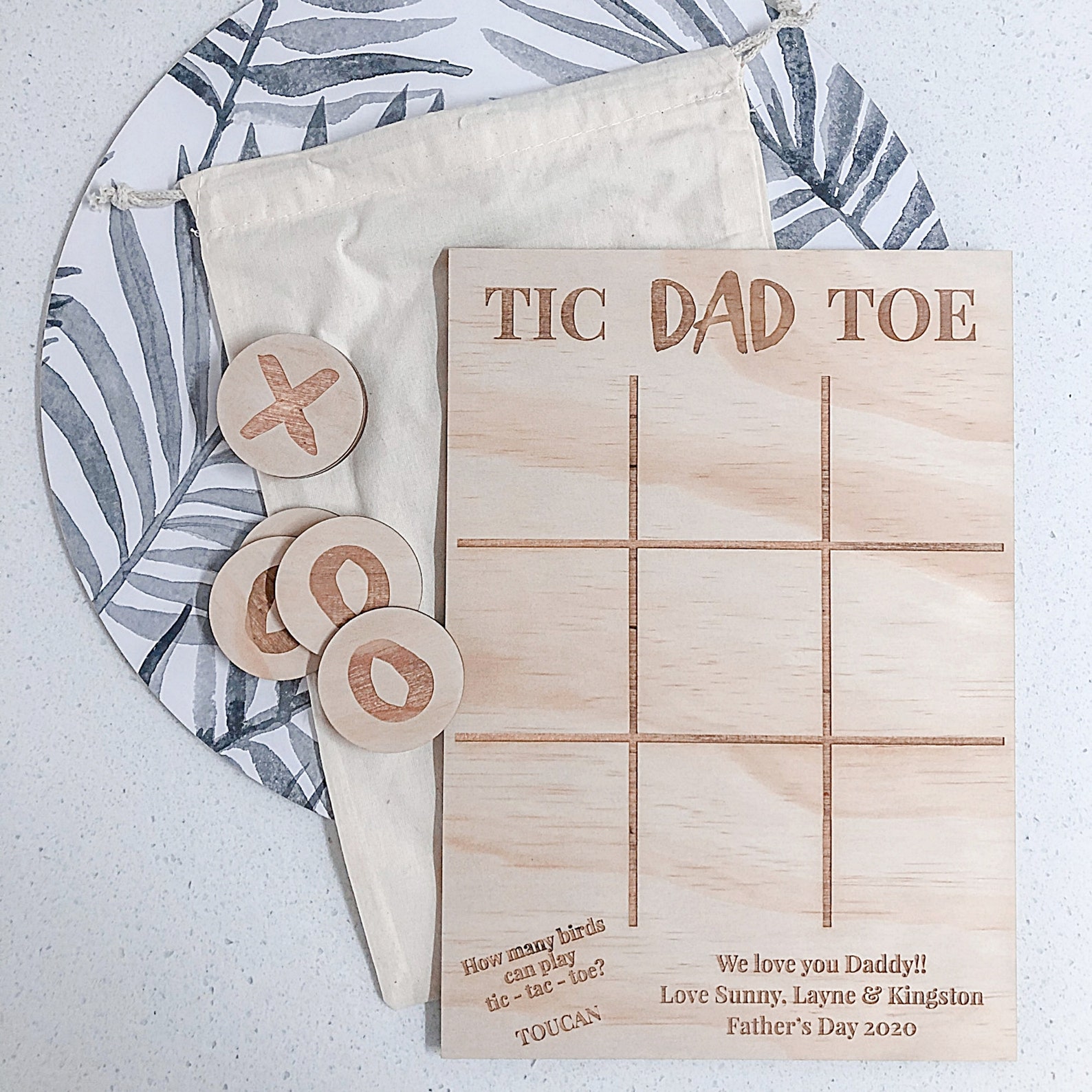 Tic DAD/POP/TAC Toe Board Game Ll Personalised Ll Father's - Etsy