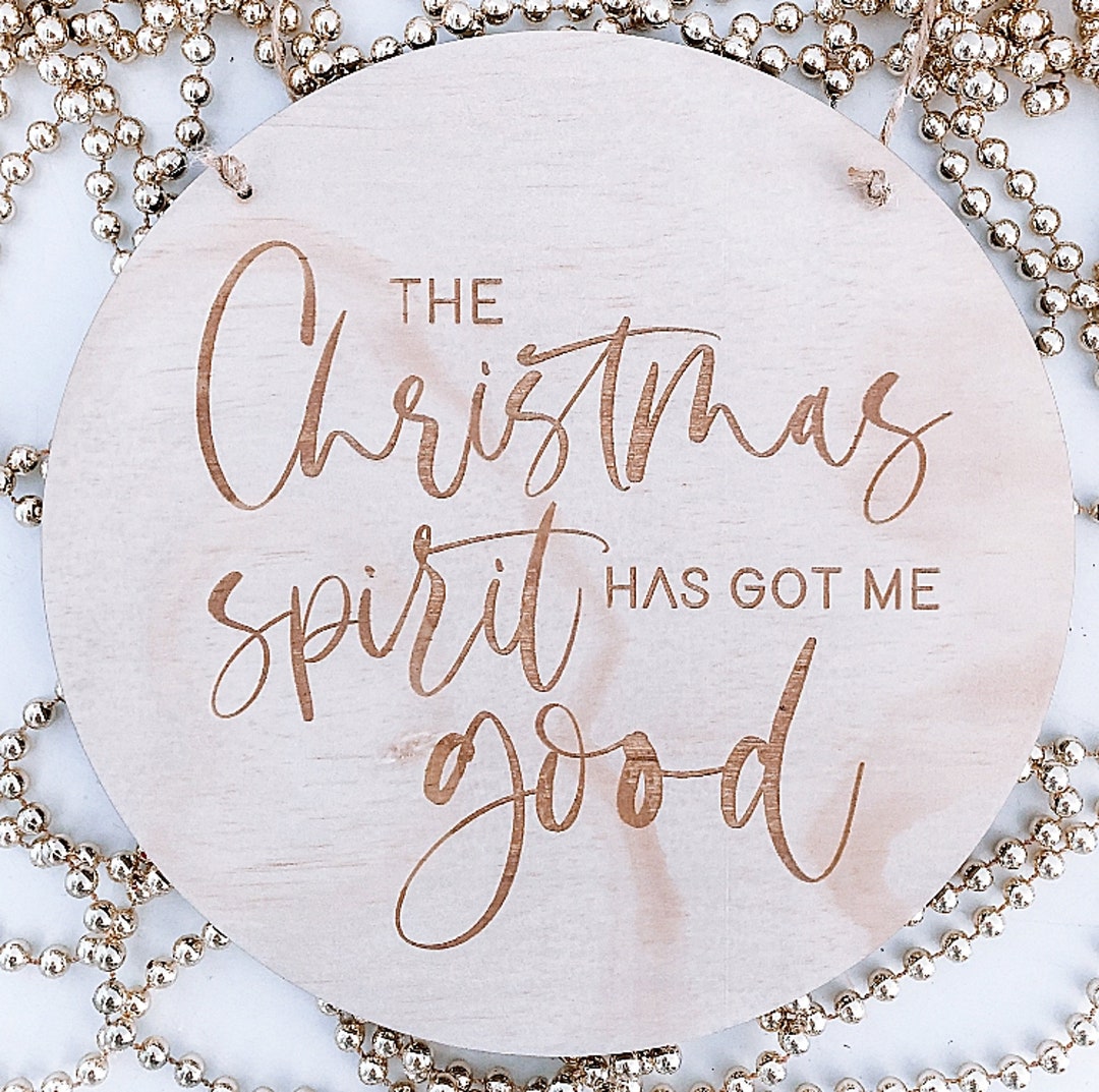 Christmas Spirit Festive Mood Christmas Wooden Plaque Christmas Sign ...