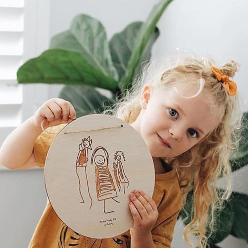 Kid Sketch Plaques L Kids Drawing L Kids Art L Mother's Day L Father's ...