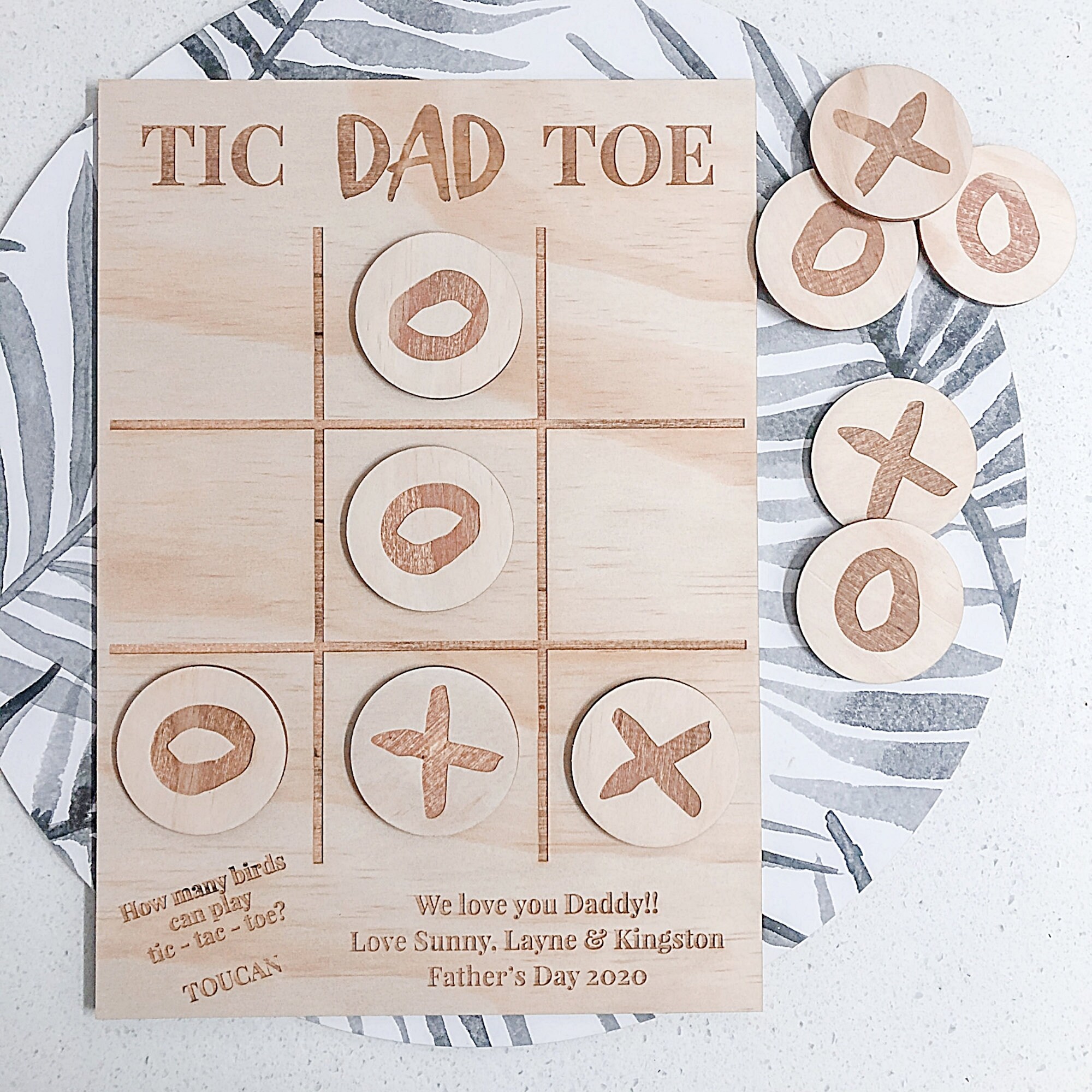 Tic DAD/POP/TAC Toe Board Game Ll Personalised Ll Father's - Etsy