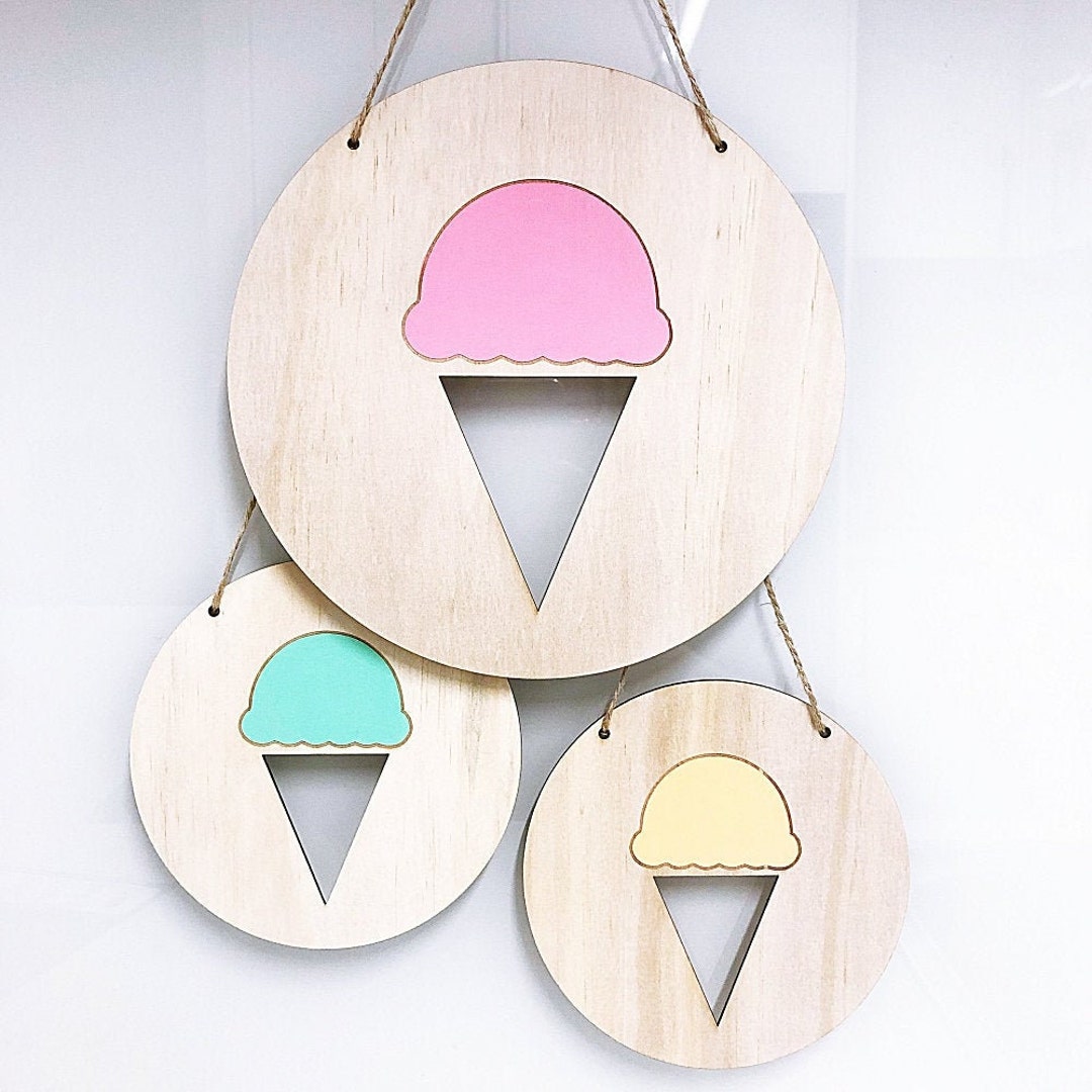 Ice Cream Wall Plaque L Nursery Decor L Kids Room Wall Plaque L ...