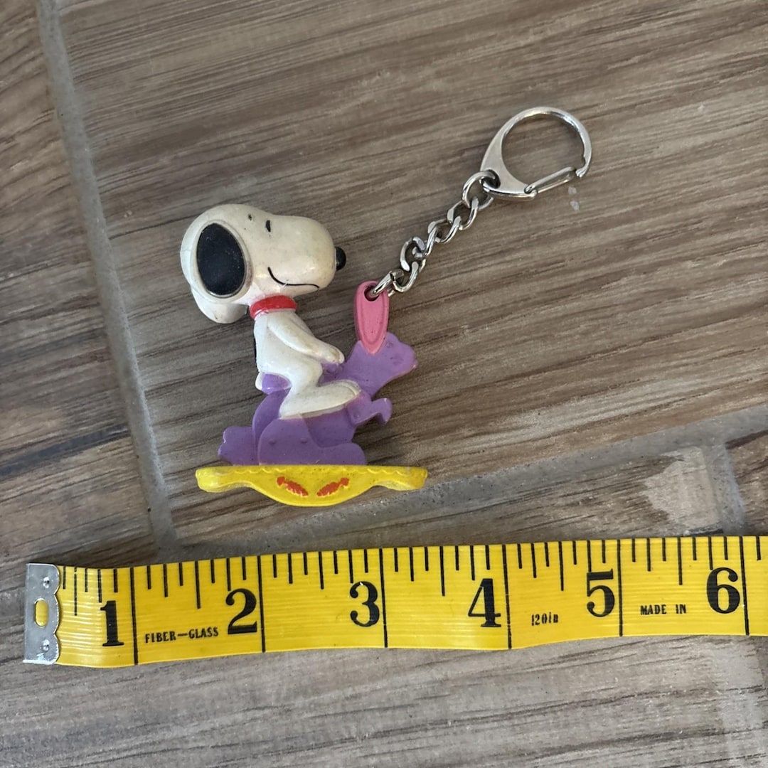 Peanuts SNOOPY Key Chain...riding a Purple Easter Bunny Rocking To - Etsy