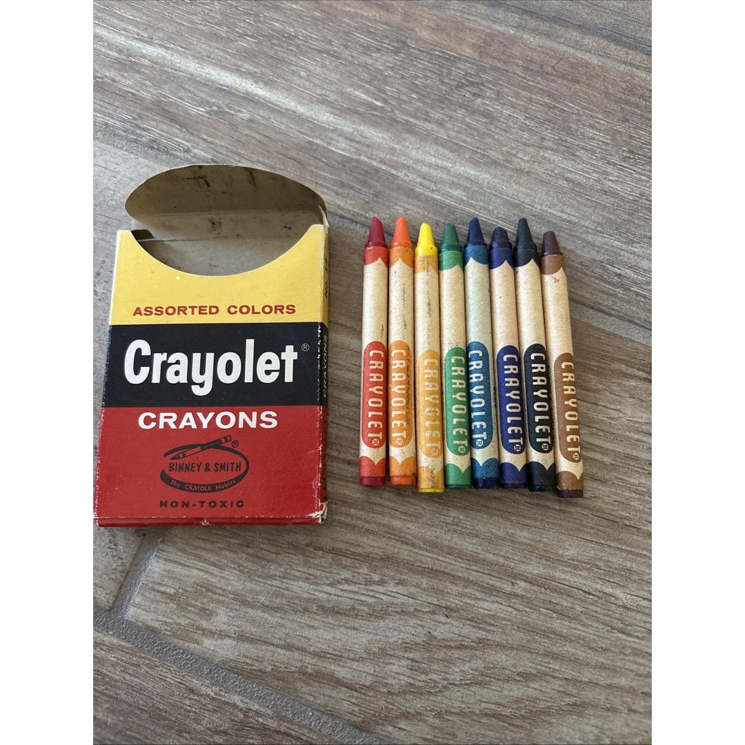 Vintage CRAYOLET Crayons 8 Binney & Smith Easton, PA Used CRAYOLA ...