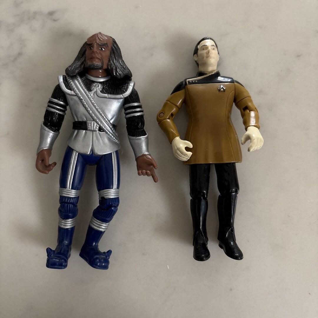 Star Trek Playmates Next Generation 156145 WORF / Data Figures - Etsy