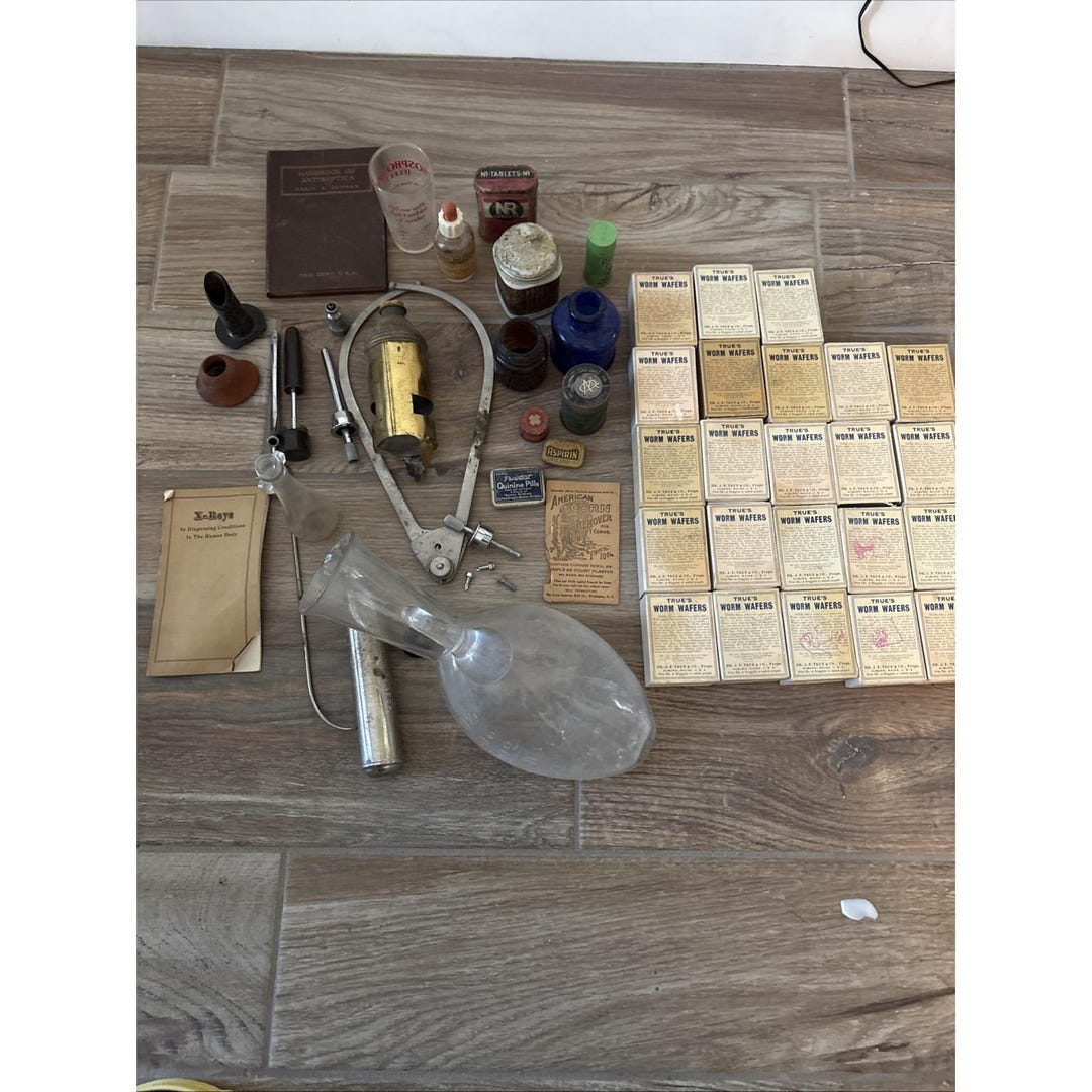 Large Vintage Medical Instrument Lot Tools, Bottles, Boxes ...