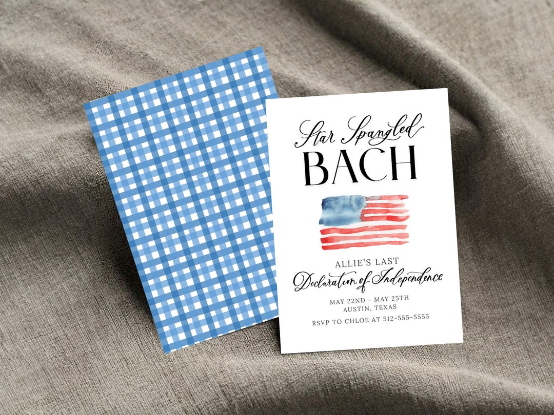 Star Spangled Bach Invitation | July Fourth Bachelorette Party Invite ...