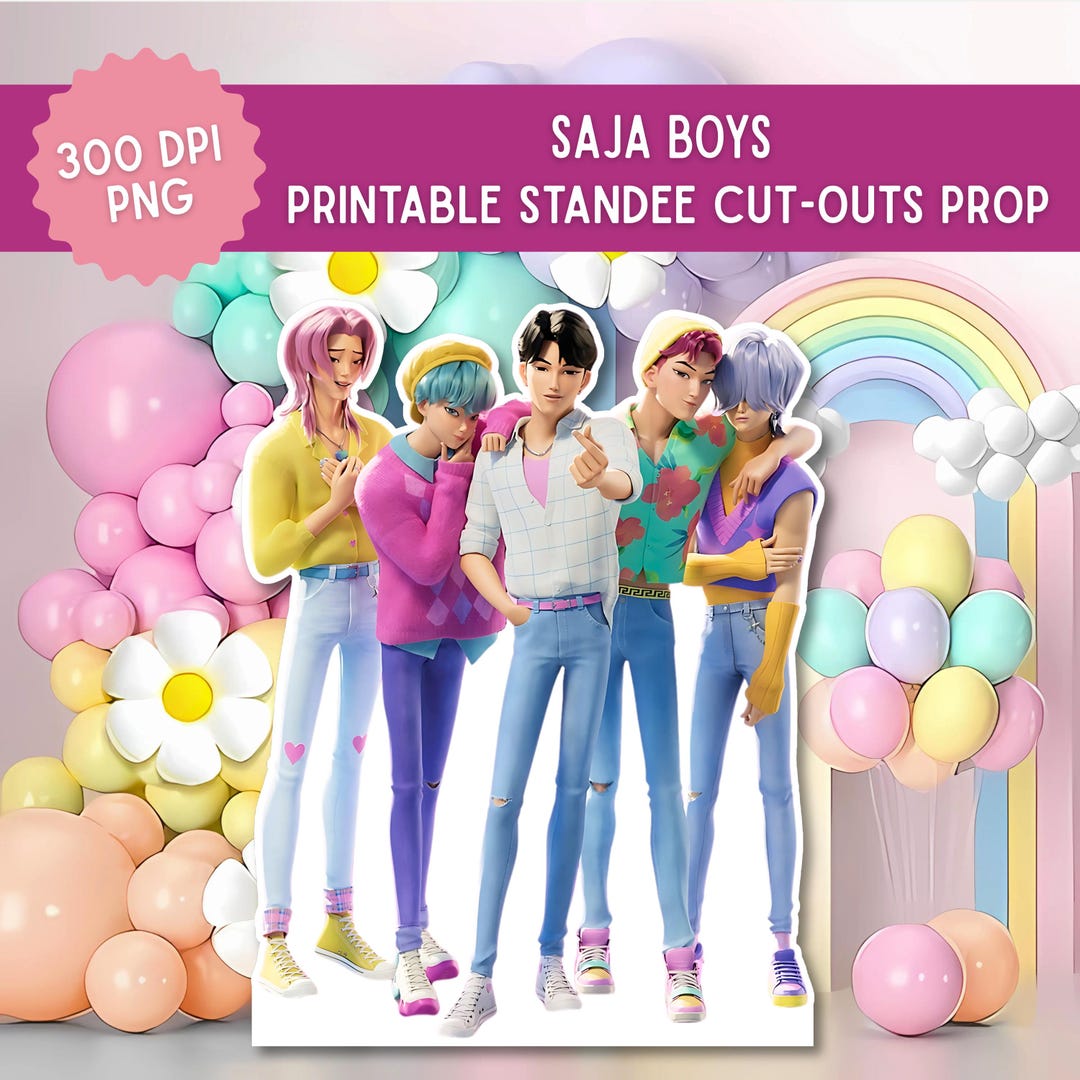 Printable Saja Boys Standee Cut Outs Kpop Demon Hunters Boys DIY Cutout ...
