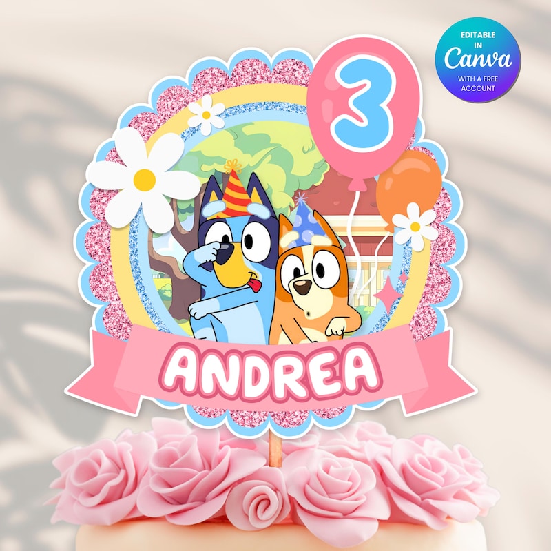 Bluey Cake Topper - Etsy