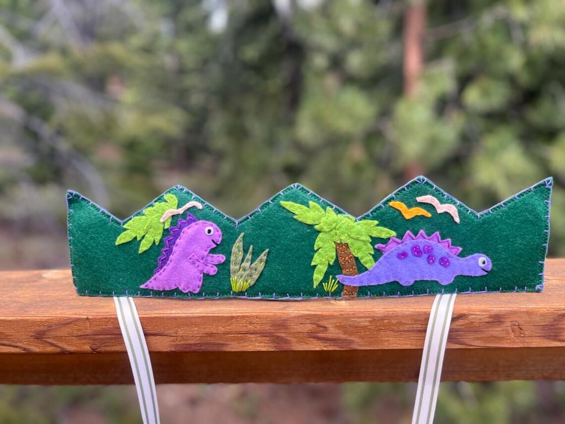 Dinosaur Felt Crown - Etsy