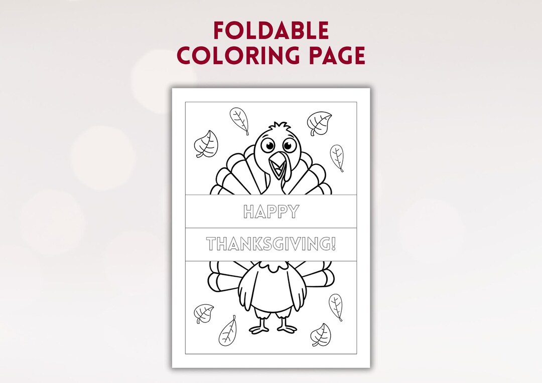Foldable Thanksgiving Coloring Page - Happy Thanksgiving (printable ...
