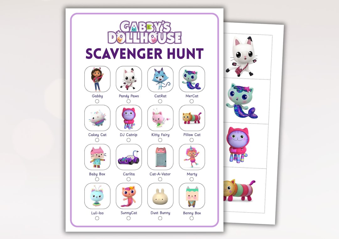 Gabby's Dollhouse Scavenger Hunt Game - Treasure Hunt - Fun Birthday ...