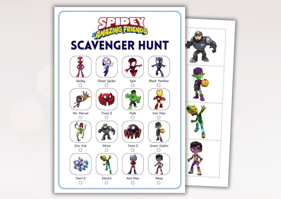Spidey Scavenger Hunt Game - Treasure Hunt - Fun Birthday Party ...