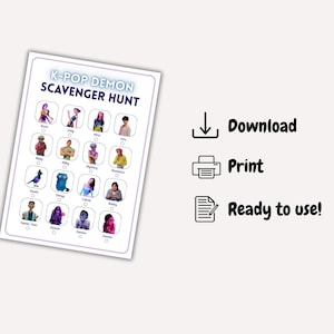 Kpop Demon Scavenger Hunt - Treasure Hunt - Birthday Game - Party ...