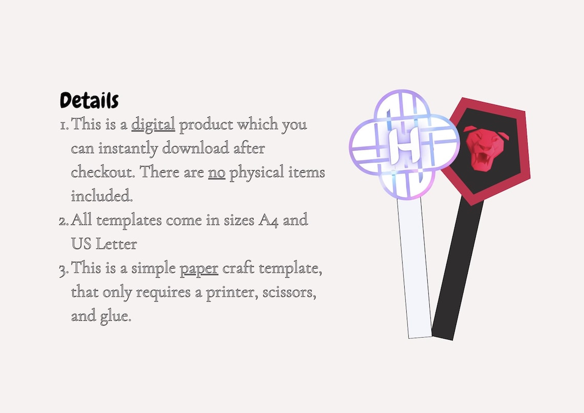 Kpop Light Stick Craft Template - Party Activity (instant Download) - Etsy
