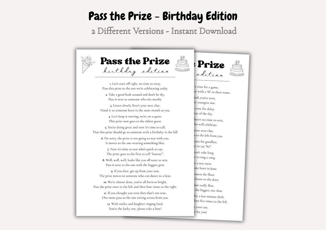 Pass the Prize - Birthday Game - Pass the Gift - Pass the Present ...